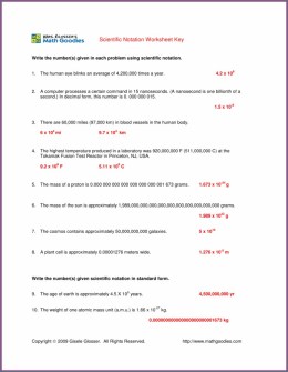 Ordering Scientific Notation Worksheet