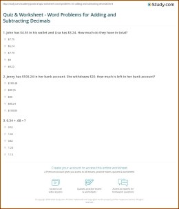 Adding Decimals To Whole Numbers Worksheets Worksheet Resume Examples
