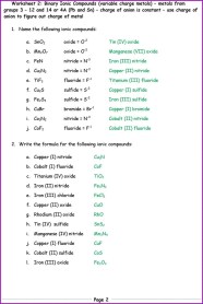 Worksheet Writing Chemical Formulas And Naming Compounds Answer Key