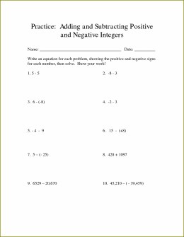 Adding Subtracting Negative Numbers Worksheet Worksheet Resume Examples