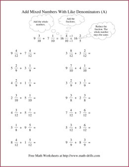Adding Mixed Numbers With Unlike Denominators Worksheet With Answers 