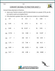 Converting Fractions Into Decimals Worksheet Worksheet Resume Examples