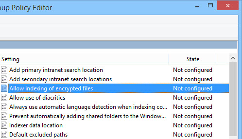 How to Configure Windows to Index Encrypted Files