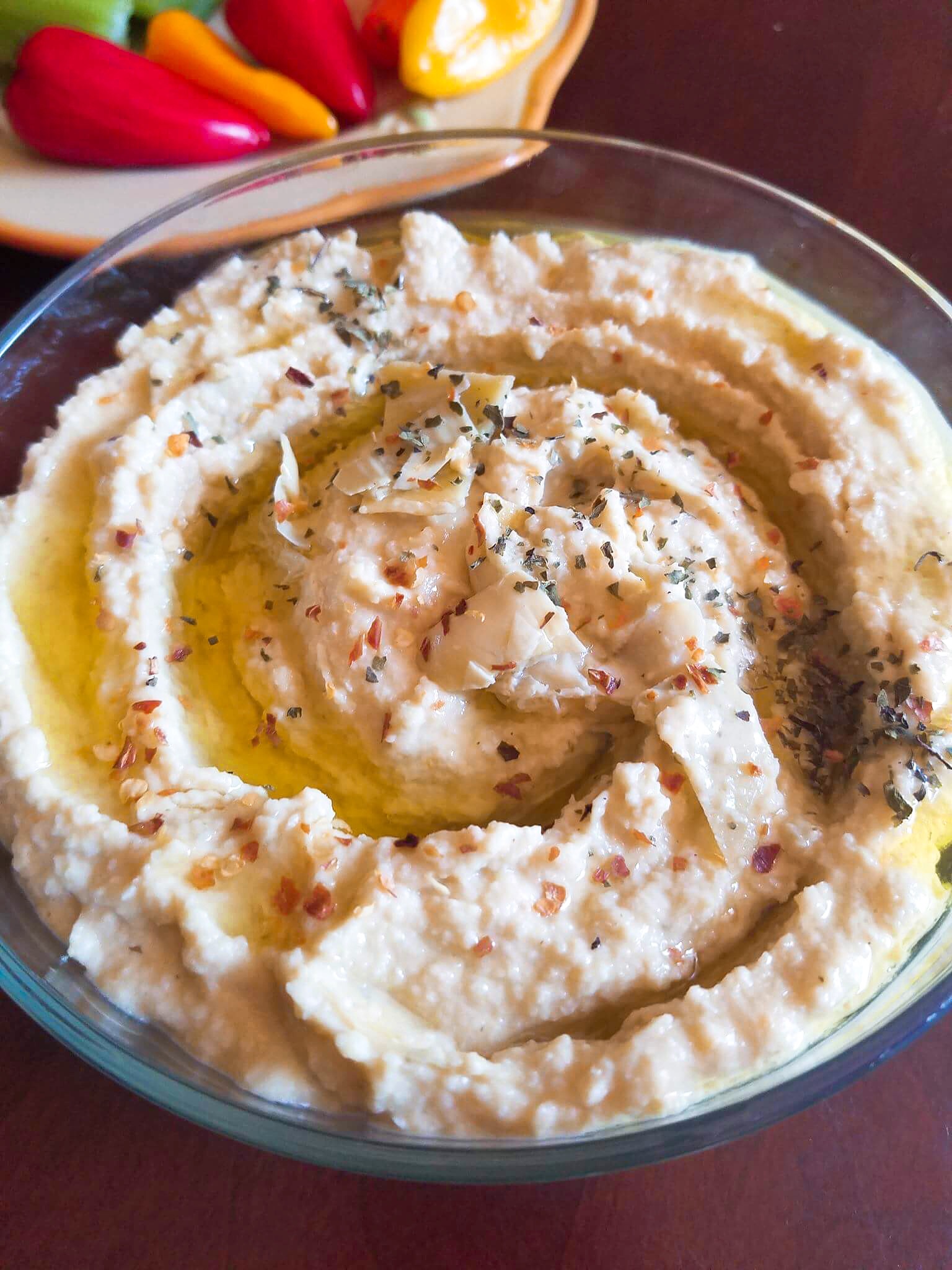 Artichoke Lemon Hummus - Three Olives Branch