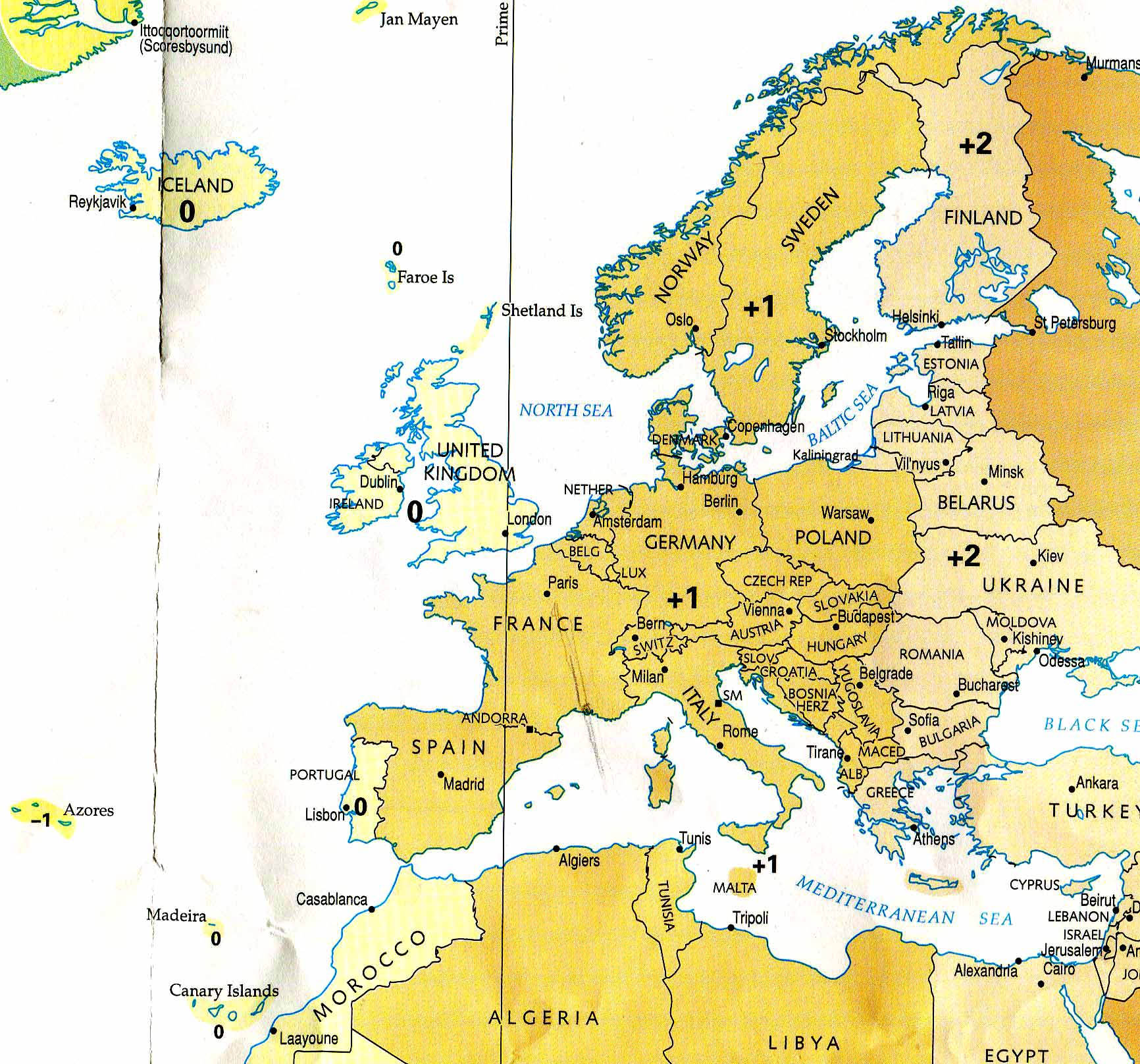 Tijdzones Europa - Romania time zone map - Map of Romania time zone ...