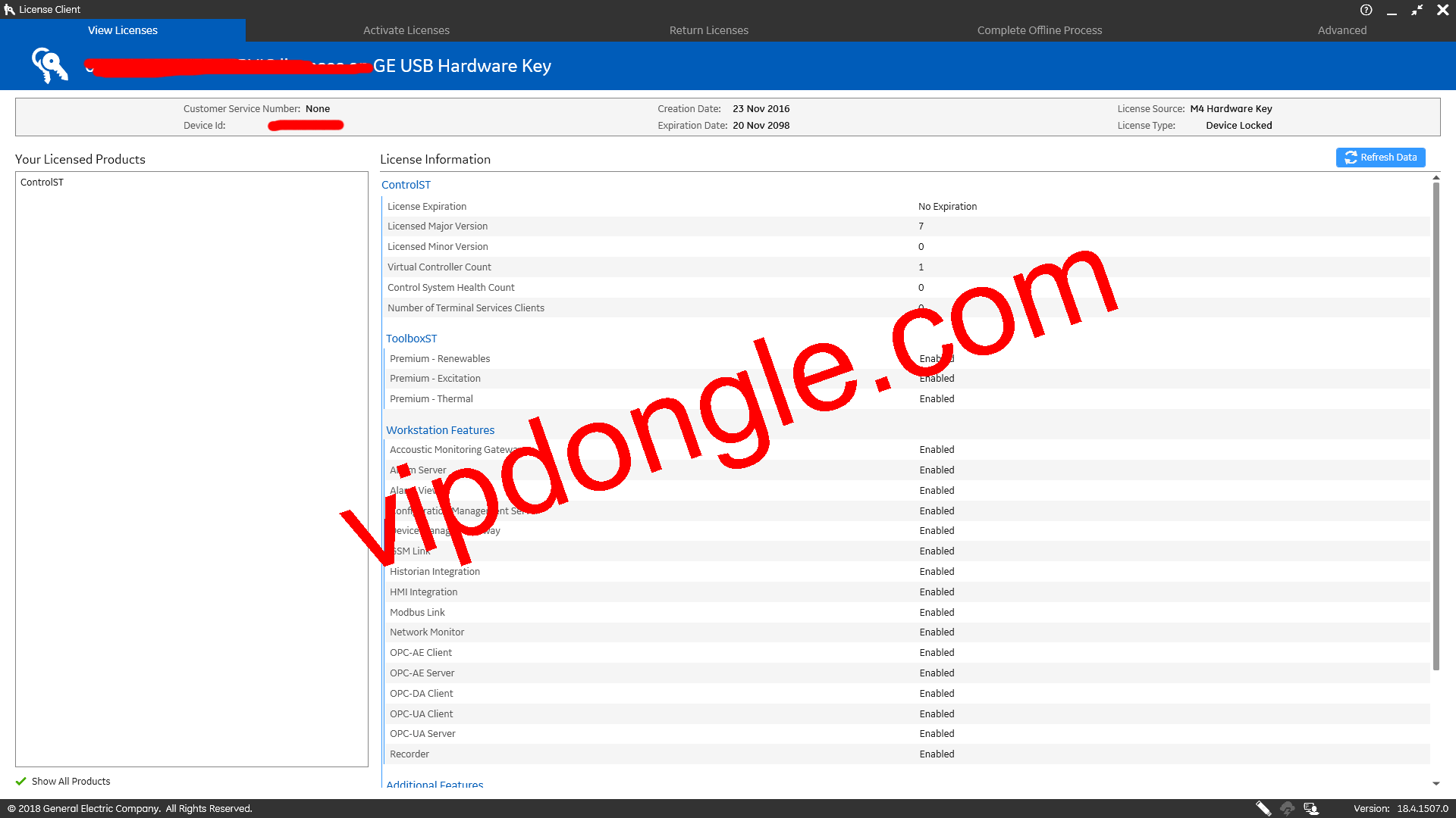 GE ControlST Toolboxst Software V6 V7 Sentinel HL Dongle