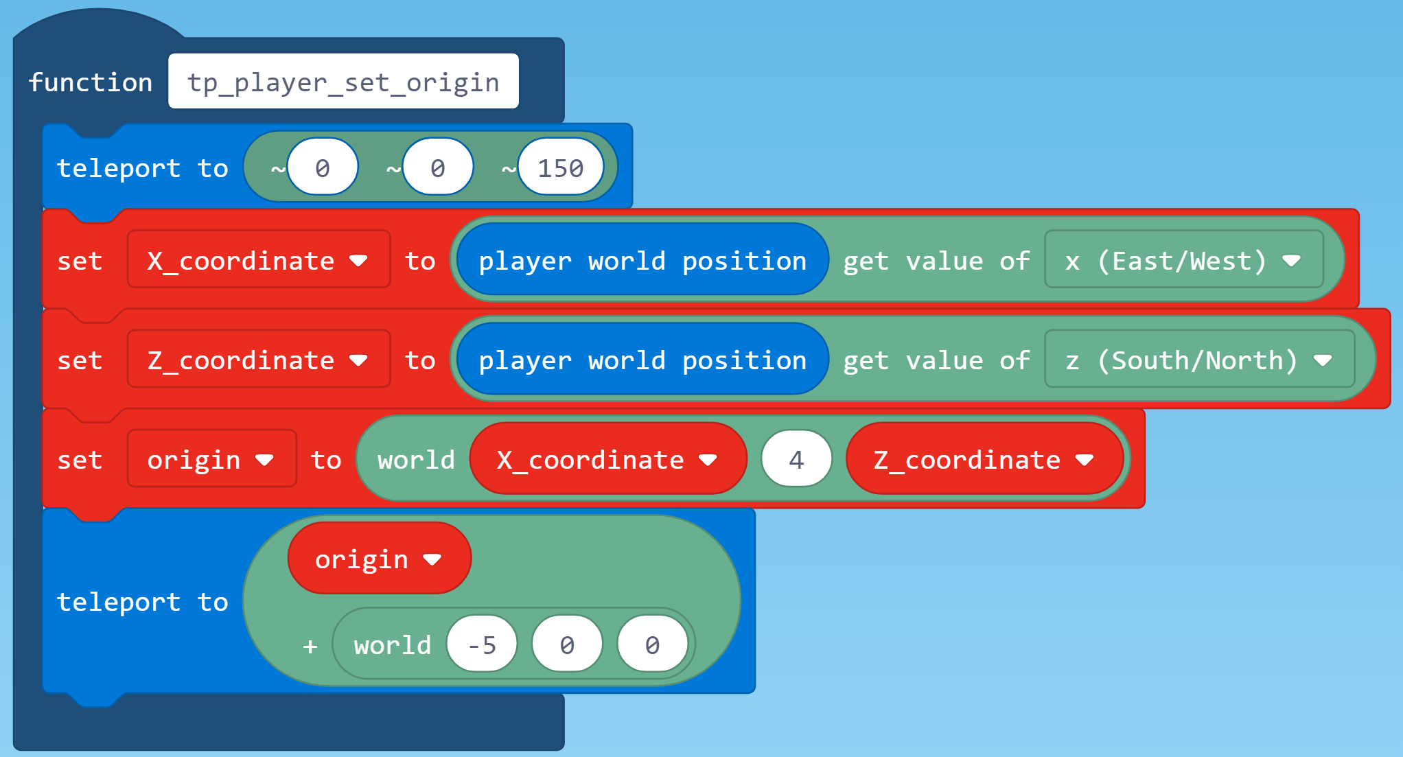 tp and origin code | We Code MakeCode