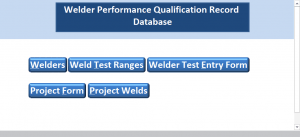 MS Access Database for Welder Qualification Tests – Welding Classroom