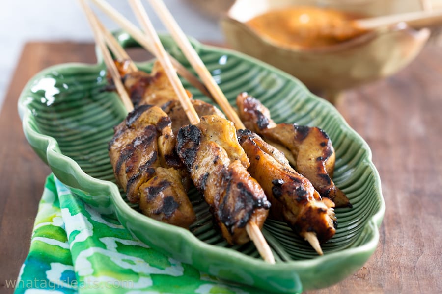 Chicken Satay With Peanut Sauce - What A Girl Eats