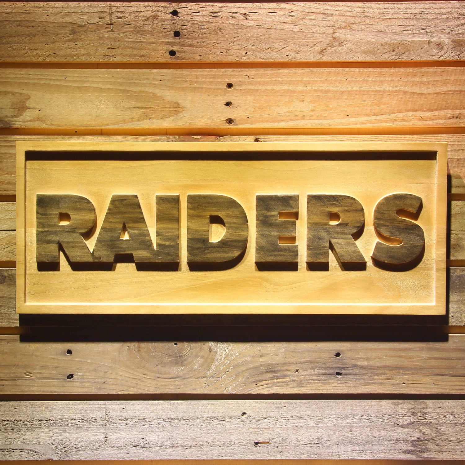 Oakland Raiders Text Wood Sign - neon sign - LED sign - shop - What's ...