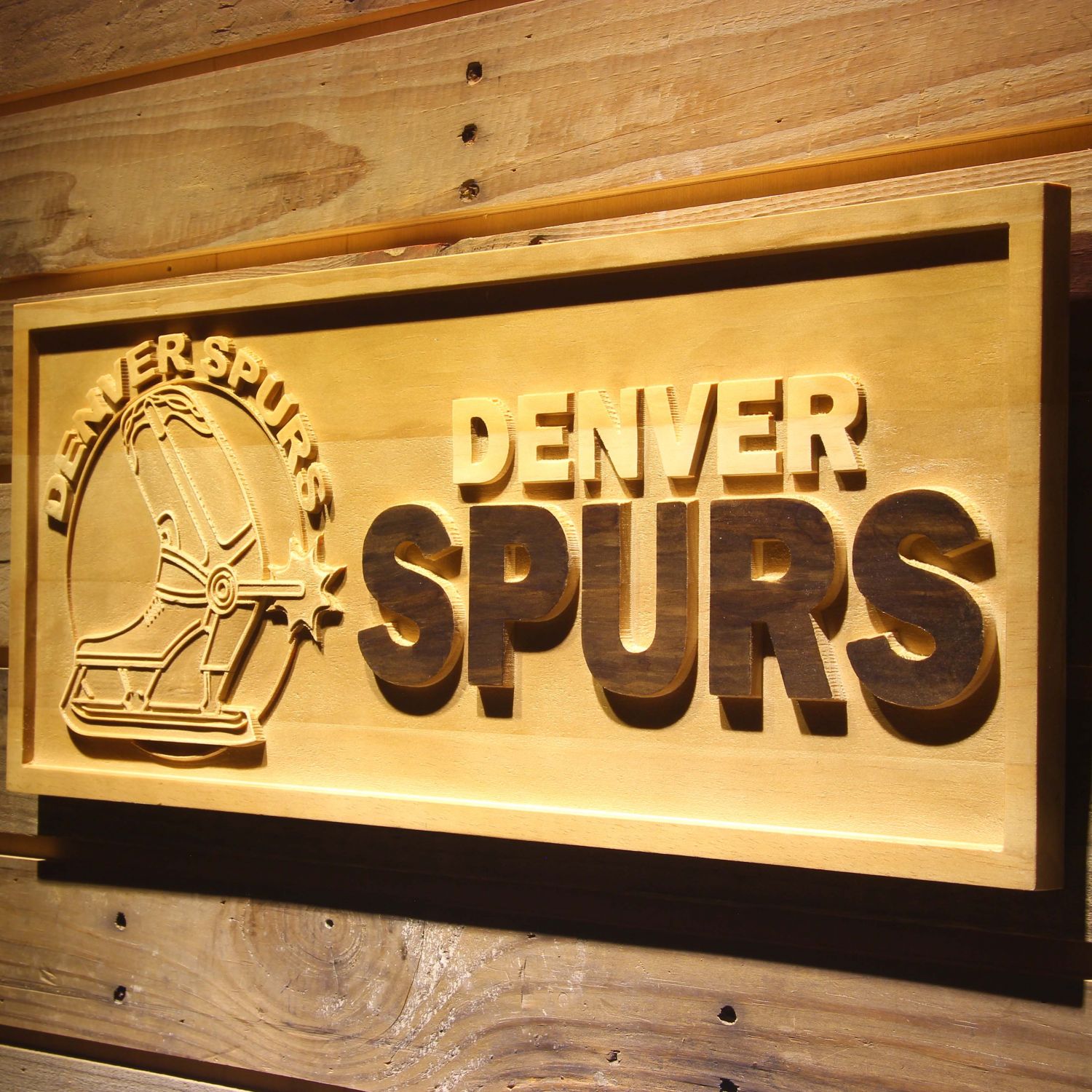 Denver Spurs Wood Sign - Legacy Edition - neon sign - LED sign - shop ...