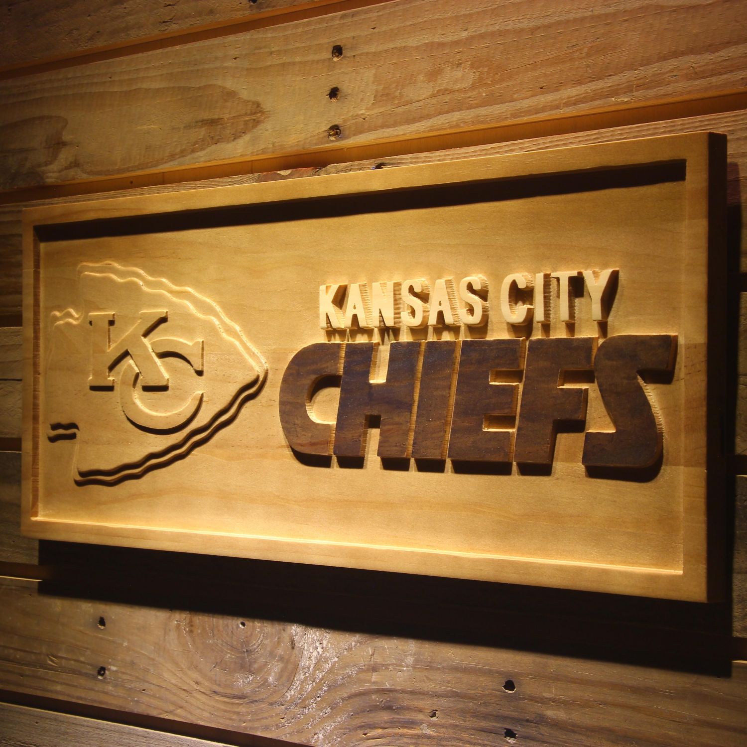 Kansas City Chiefs Wood Sign - neon sign - LED sign - shop - What's ...