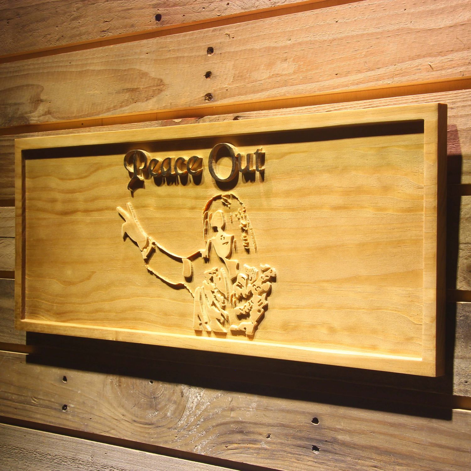 Michael Jackson Peace Out Wood Sign - neon sign - LED sign - shop ...