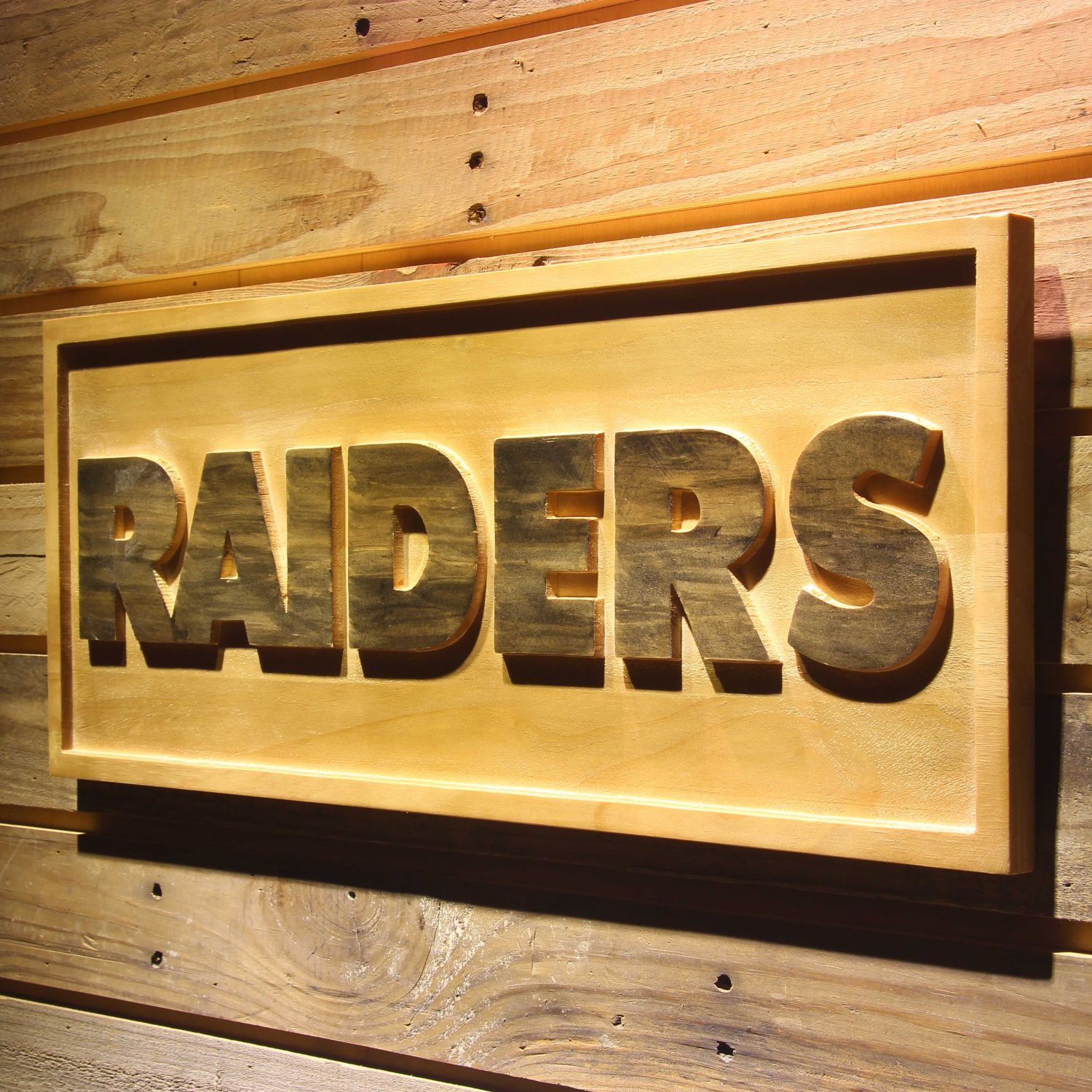 Oakland Raiders Text Wood Sign - neon sign - LED sign - shop - What's ...