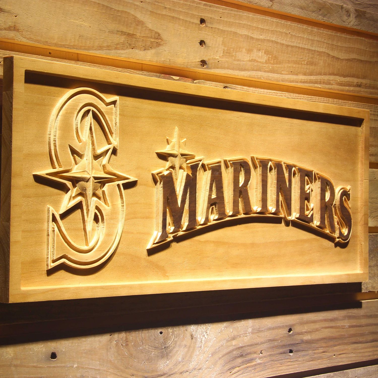 Seattle Mariners 2 Wood Sign - neon sign - LED sign - shop - What's ...