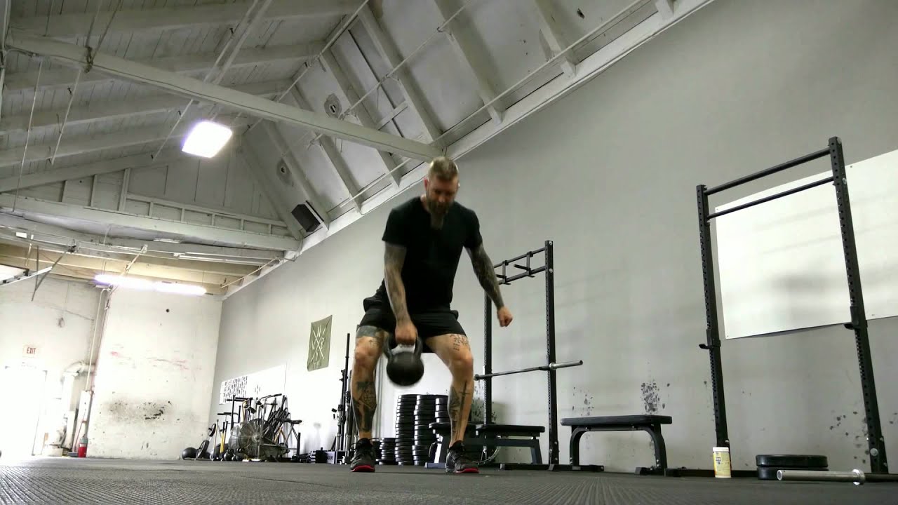 Kettlebell Swing Clean + Push Press - Wolf Brigade