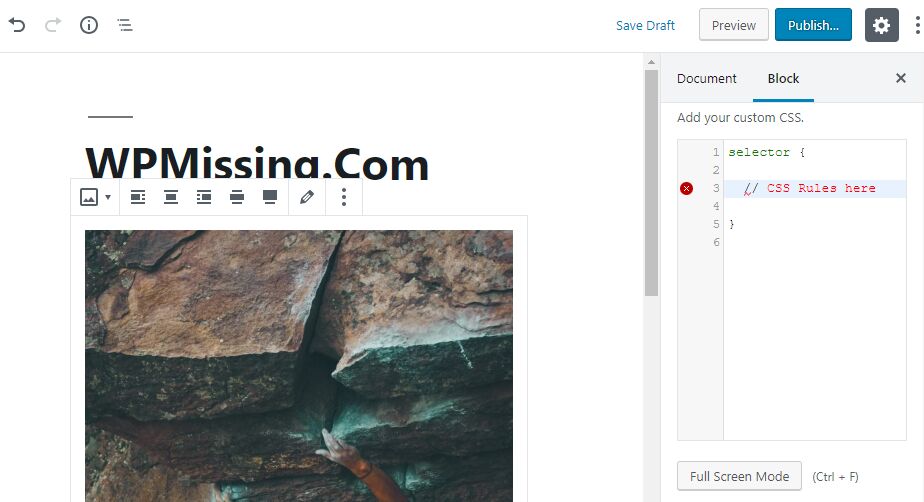 CSS Editor For Gutenberg Blocks - Blocks CSS | WP Missing