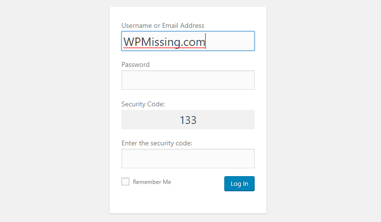Add A Security Code To Login Page - Simple Login Captcha | WP Missing