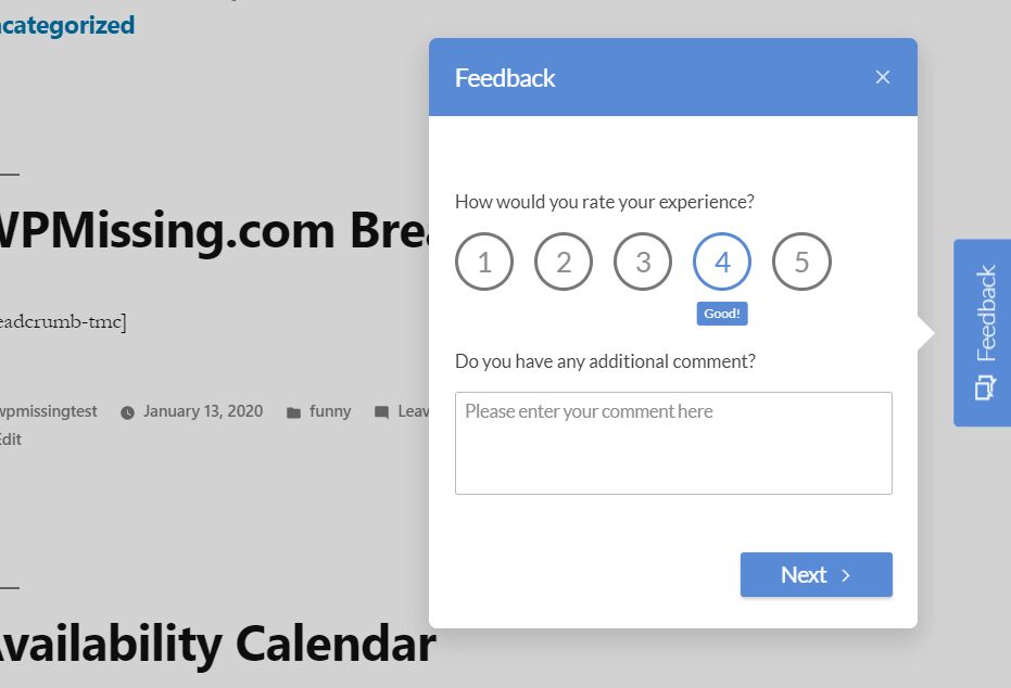 Highly Customizable Feedback Popup Plugin - Feedback Modal | WP Missing