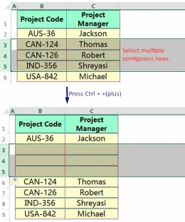 Excel Insert Row Shortcut