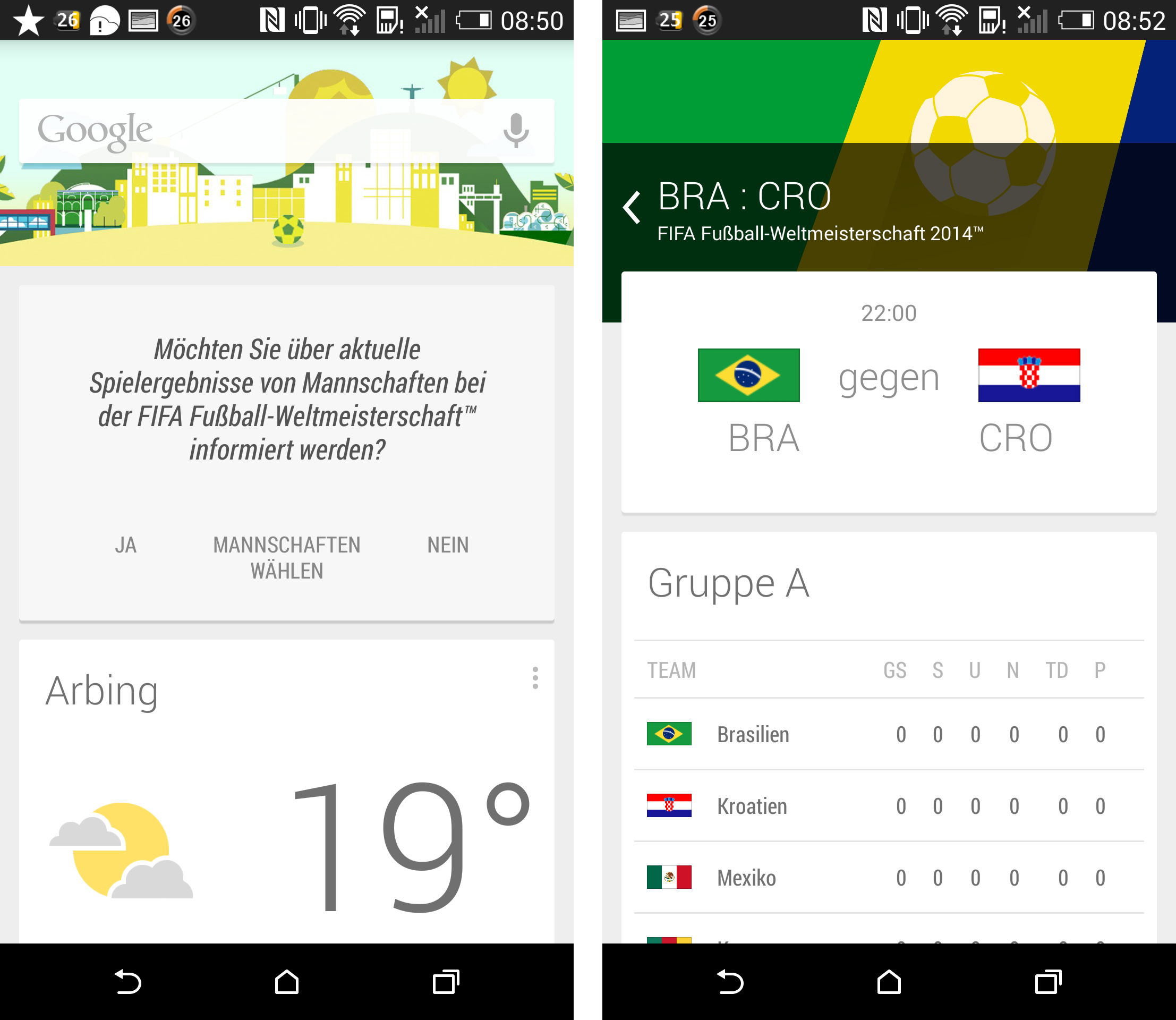 Fußball WM: Google Now hält dich über die Weltmeisterschaft auf dem ...