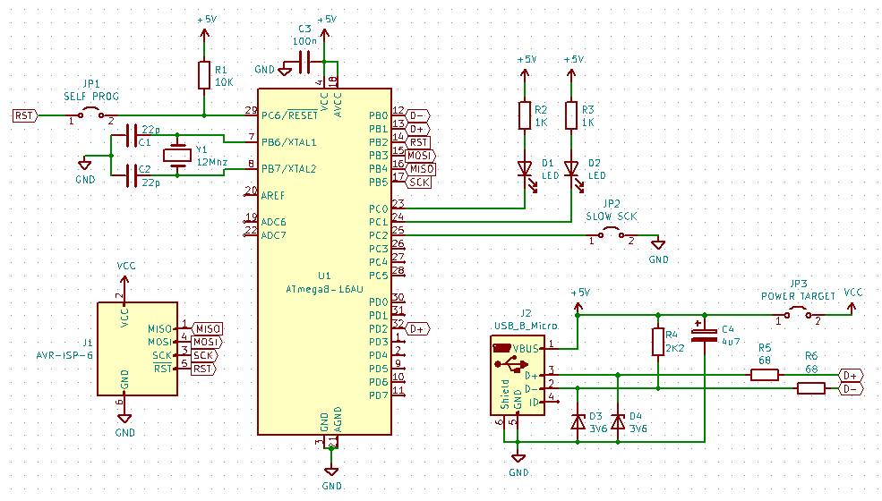 Avr Usb Programmer Circuit Schematic That Worked Circuit Diagram 9037