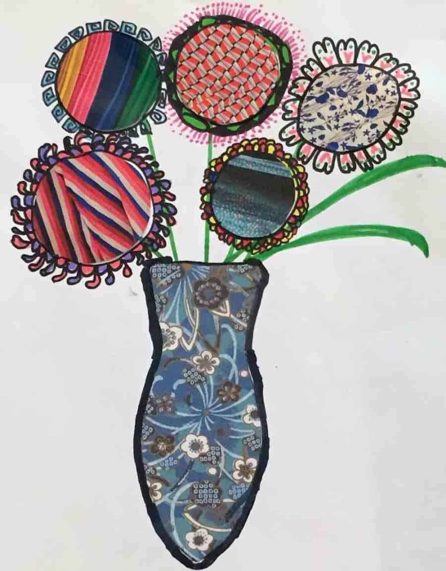 Spring Vase of Flowers Art Project