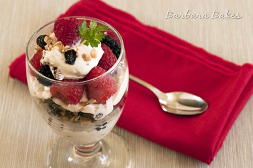 Morning Parfaits with Coconut Cherry Granola | Barbara Bakes