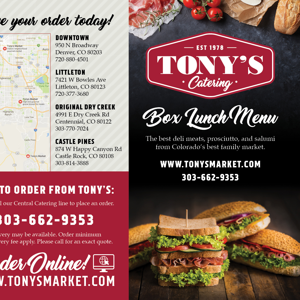 Box Lunch Menu - Bauer Studios