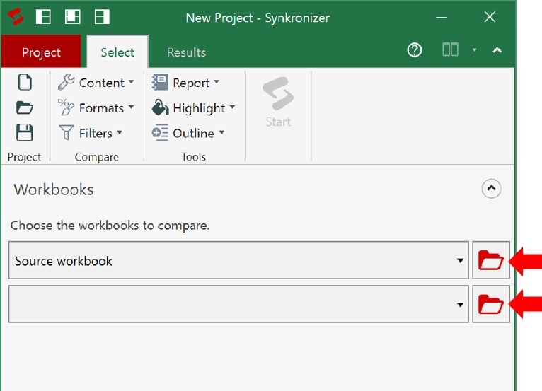 Select the files you want to compare.