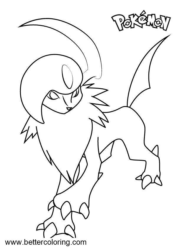 Pokemon Absol Mega Draw Drawing Step Colorear Para Dibujos Coloring ...