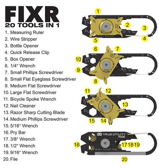 FIXR Pocket Tool — Key Chains -- Better Living Through Design