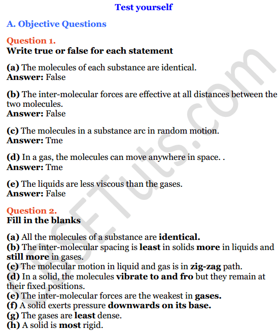 Selina Concise Physics Class 6 ICSE Solutions Chapter 1 Matter - CBSE Tuts