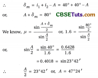 Derivation of Prism Formula : Definition, Angle of Deviation and Solved Examples - CBSE Tuts