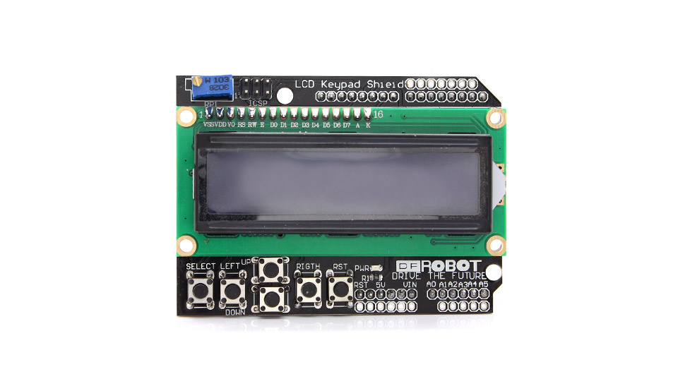 LCD1602 character LCD, input and output expansion board, LCD Keypad Shield for ARDUINO ...