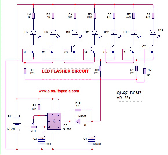 Simple 12v Led Flasher Circuit Diagram » Wiring Diagram & Schematic