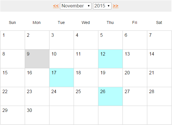 Build an event calendar using jQuery, Ajax and PHP | KANSIRIS