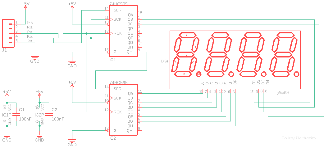 4 Digit 7 Segment Display Circuit Diagram
