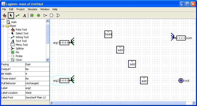 Full Adder Circuit Logisim
