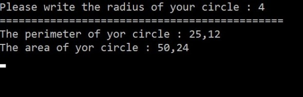 Area And Perimeter Of Circle In C Console Application Programming Pseudocode Example C