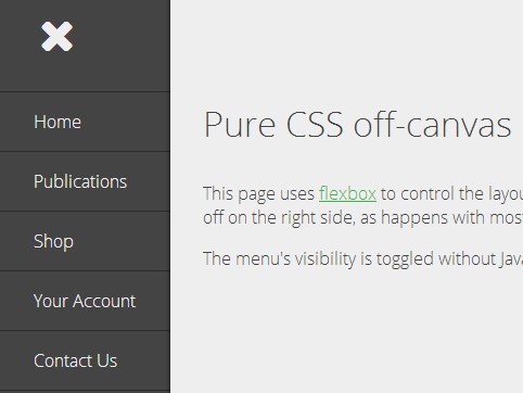 Creating A Pure CSS Off-canvas Menu Using Flexbox | CSS Script