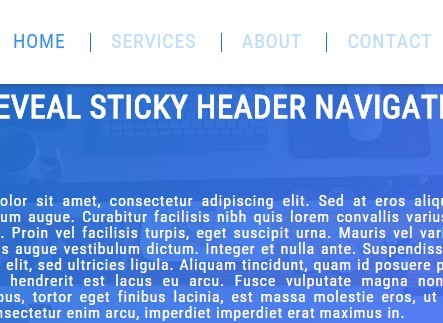 Auto-Reveal Sticky Header Navigation with Pure JavaScript and CSS | CSS Script