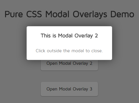 Minimal Overlay Modal In Pure CSS | CSS Script