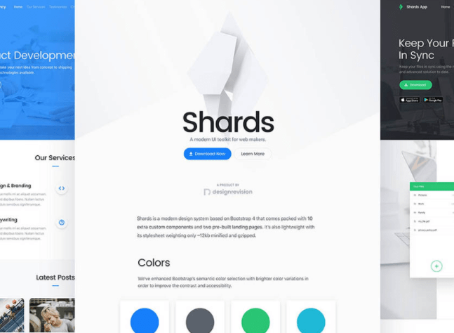 Mobile-first Bootstrap 4 UI Kit - Shards | CSS Script
