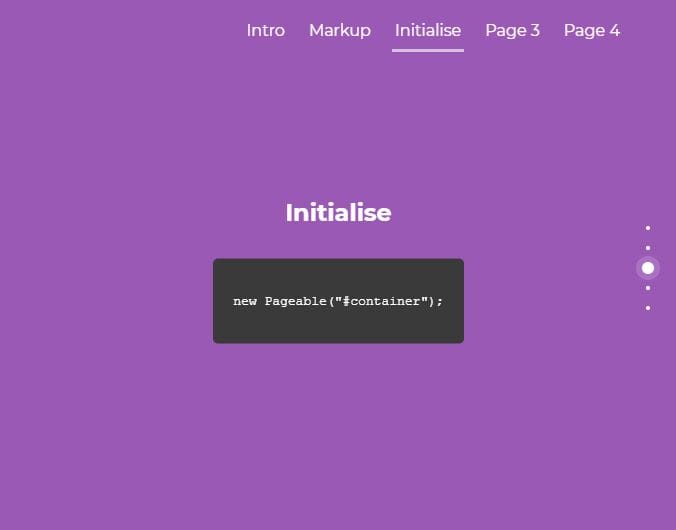 Fullscreen Scrolling Presentation In JavaScript - Pageable | CSS Script