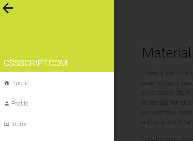 Material Design Inspired Off Canvas Push Nav Material Menu Css Script