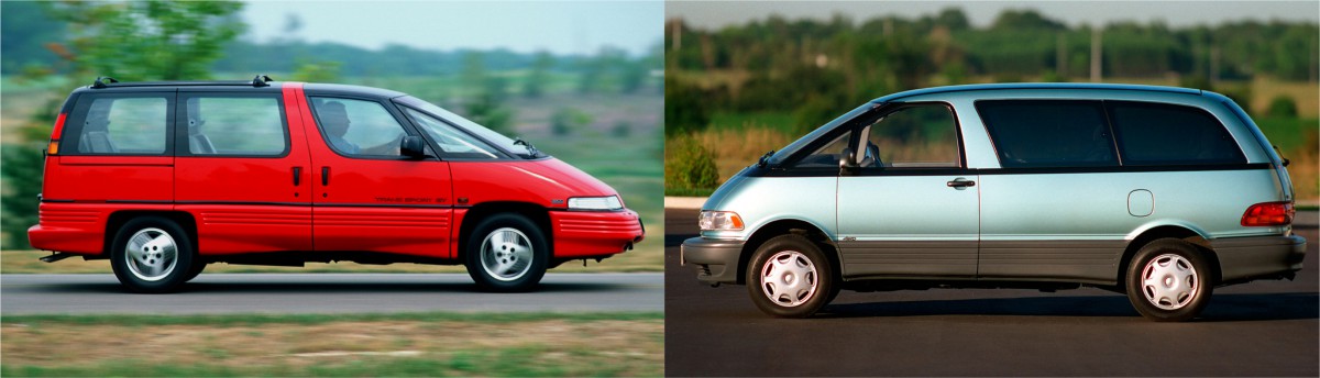 Early 1990s Space Age Designs In The Form Of Toyota s Egg shaped Previa early-1990s-space-age-designs-in-the-form-of-toyota-s-egg-shaped-previa