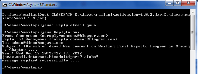 Replying Email In Java Mail Api Dinesh On Java