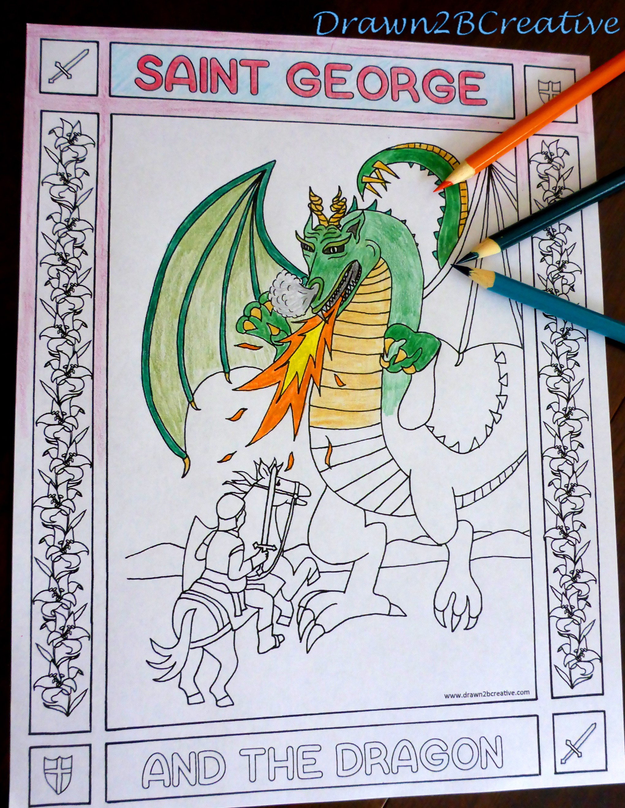 Saint George and the Dragon - Drawn2BCreative