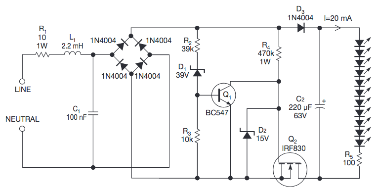 Simple 1w Led Driver Circuit Diagram
